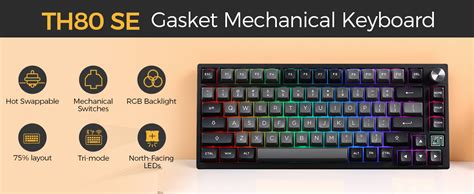 EPOMAKER TH80 SE Gasket 75% Mechanical Keyboard, NKRO Hot Swap RGB ...