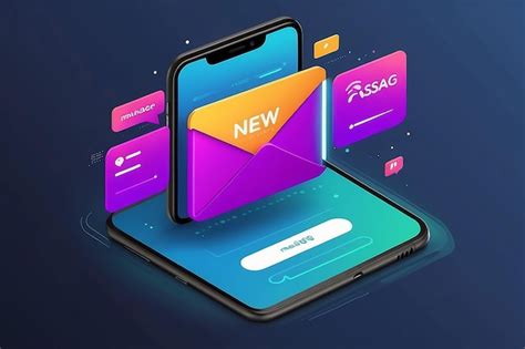 New Message Notification Label On Screen Device Reminder Concept