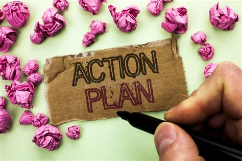 Writing Note Showing Action Plan Business Photo Showcasing Strategy Operational Planning