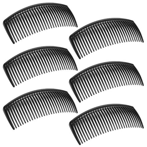 Payneta 12 Pcs Plain Black Side Comb29 Teeth Plastic Hair Side Comb Shopee Philippines