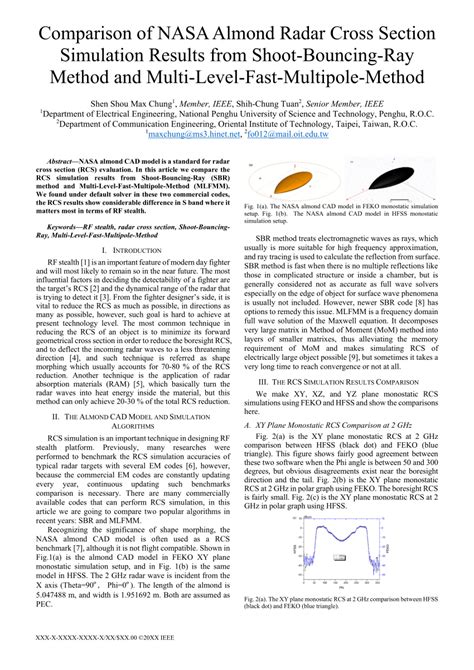 Pdf C252 Comparison Of Nasa Almond Radar Cross Section Simulation Results From Shoot Bouncing