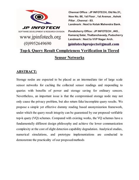 Jpj1431 Top K Query Result Completeness Verification Docx Databases