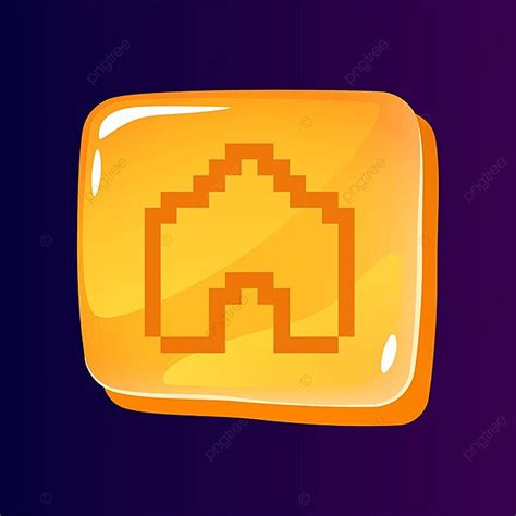 Glossy Ui Button On Homepage Featuring A Pixelated Icon Vector Residence Rectangle Art PNG
