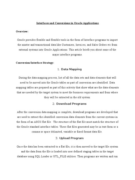 Oracle Interface And Conversions Pdf