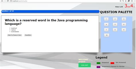 create online jee mains bitsat exams using php js css and mysql