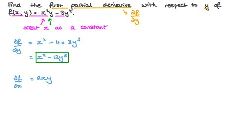 Question Video Finding The First Partial Derivative In A Multivariable Function Of Two