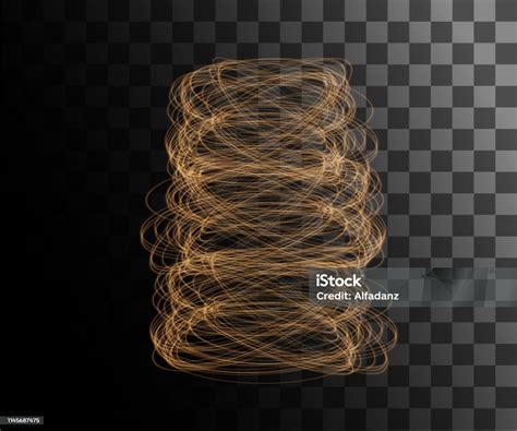 빛나는 라인 추상 효과입니다 투명 한 배경에 골든 라인 조명 효과 0명에 대한 스톡 벡터 아트 및 기타 이미지 0명 검은색 곡선 Istock