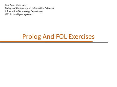 Ppt Prolog And Fol Exercises Powerpoint Presentation Free Download Id5325602