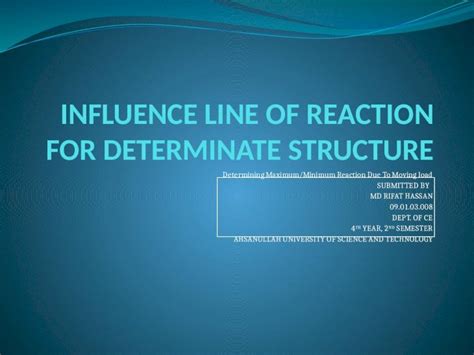Pptx Influence Line Of Reaction For Determinate Structure