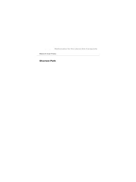 Shortest Path Mathematics For The Liberal Arts Corequisite Pdf