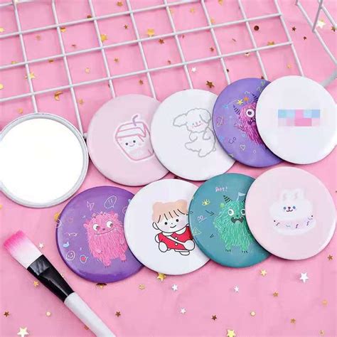 Mdzz Cod Compact And Cute Handheld Mirror Randomcolors Kawaii Mini Pocket Mirror Shopee