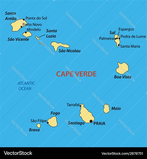 Republic Of Cabo Verde Map Royalty Free Vector Image