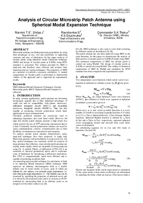 Pdf Analysis Of Circular Microstrip Patch Antenna As An Equivalent Rectangular Microstrip