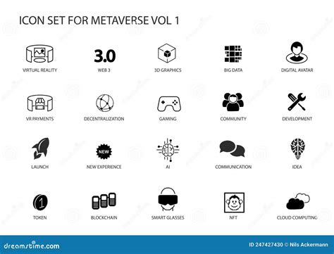 Metaverse Vector Icon Set. Various Symbols for the Meta Verse Concept Stock Vector ...