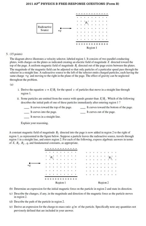 Example Questions AP Physics B
