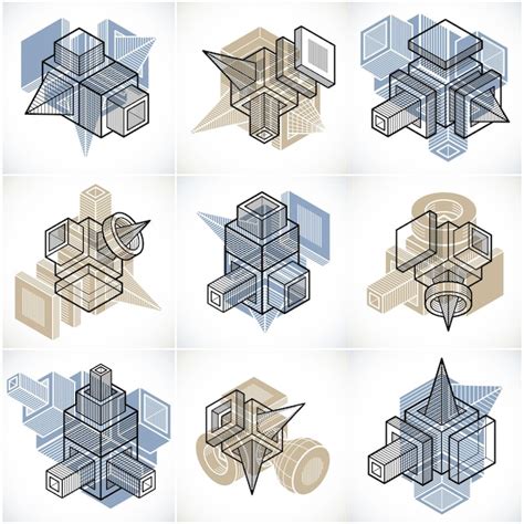 Premium Vector Different Engineering Constructions Collection Abstract Vectors Set
