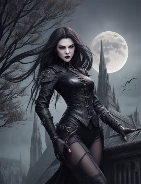 Goth Vampires In A Gothic Spire Dark World Wall Art Clip Art Vampire