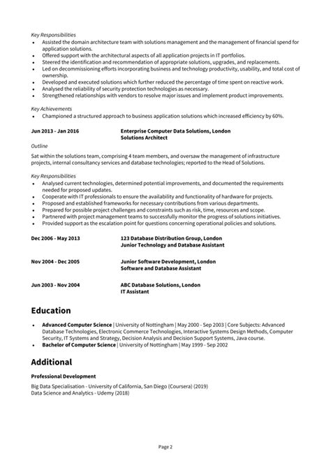 3 Solution Architect Cv Examples Guide Get Hired