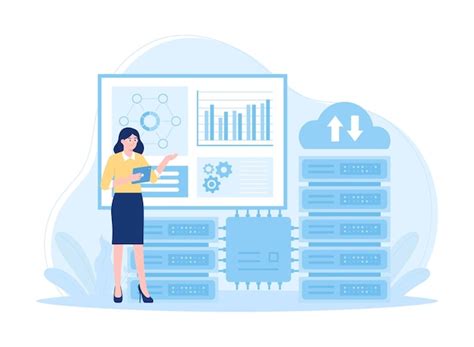 Premium Vector Web Hosting Online Database Storage Technology Data Cloud Storage Network