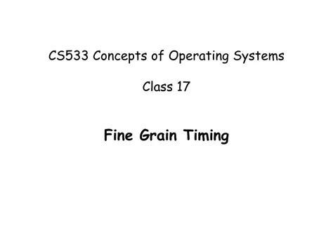 Ppt Cs533 Concepts Of Operating Systems Class 17 Powerpoint