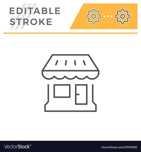 Shop Editable Stroke Line Icon Royalty Free Vector Image
