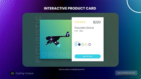 Interactive Product Card Using Html Css And Javascript Coding Torque
