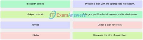 match the command to the respective function