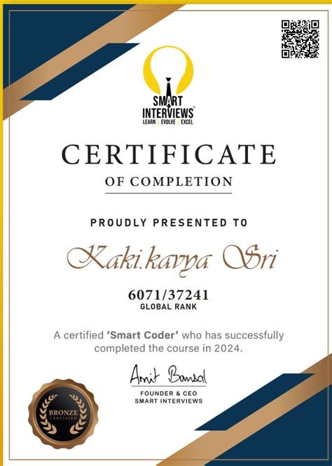 Kaki Kavya Sri On Linkedin Smartinterviews Dsa Codingjourney