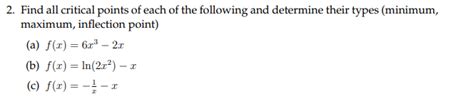 solved 2 find all critical points of each of the following