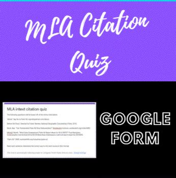 MLA Intext Citation Quiz By That Teaching Mommy TpT