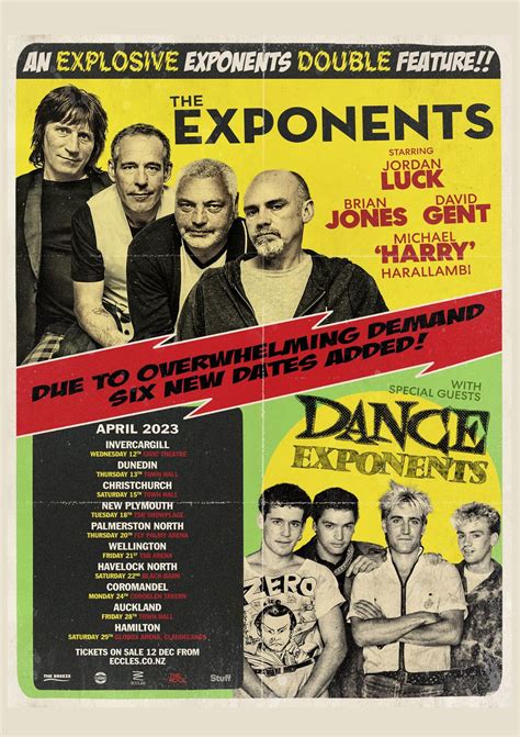 The Exponents And Dance Exponents Announce Once In A Lifetime Double Bill The Exponents And Dance Exponents Announce Once In A Lifetime Double Bill