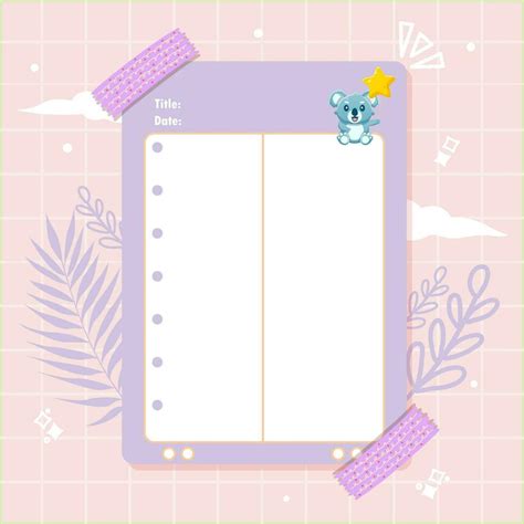 Cute Planner Scrapbook Notebook Memo 36200839 Vector Art At Vecteezy