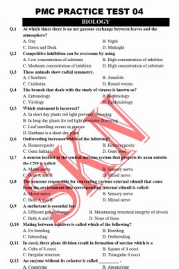 PMC Paid Practice Test 4 Bundle 1 National MDCAT 2021 Taleem360