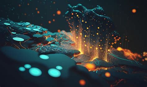 Premium Photo Data Technology Represented Through Abstract Connecting Dots And Lines On A Dark