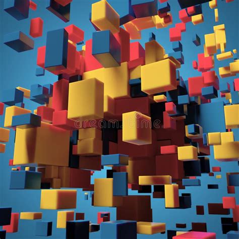 Floating Cubes A Dynamic Explosion Of Color In Space Stock Image Image Of List Vivid 367496967