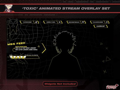 Toxic Techy Themed Animated Stream Screens Futuristic Yellow Apex Twitch Scenes Overlays And