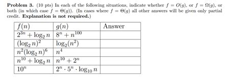 Solved Problem 3 10 Pts In Each Of The Following Chegg Com