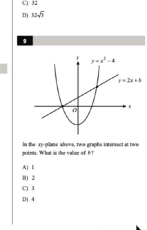 9 la the xy plase above two graphs interiect at two points what is the