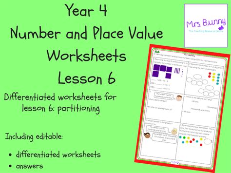 Partitioning Worksheets Year 4 Number And Place Value Teaching Resources