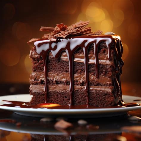 Premium Photo Photo Of A Chocholate Cake Slice On Isolated Background