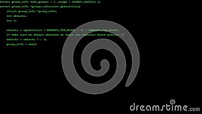 C Programming Code Running Down A Computer Screen Terminal Stock Video Video Of Coding