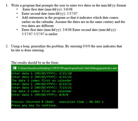 Solved 1 Write A Program That Prompts The User To Enter Two