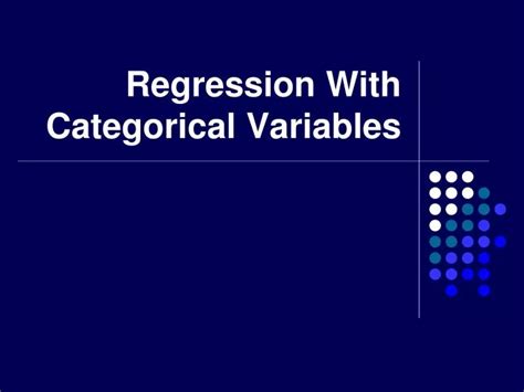 Ppt Regression With Categorical Variables Powerpoint Presentation