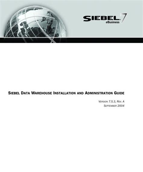 Pdf Siebel Data Warehouse Installation And Administration Guide12 Siebel Data Warehouse