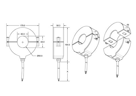 Outdoor Waterproof Xh Fsct T60 Split Core Current Transformer Cts Jiangyin Spark Electronic