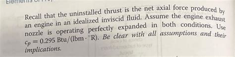 Solved 42 Starting With The Generalized Thrust Equation Eq