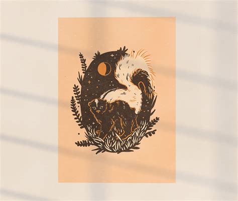 Jam Jar Eclipse Skunk Art Print Happiest