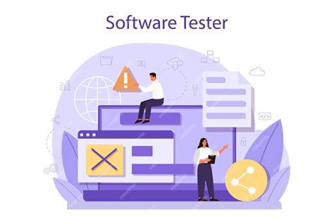 premium vector testing software concept application or website code