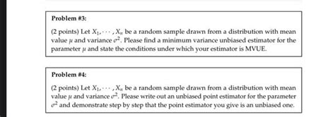 Solved Problem 3 2 Points Let X1⋯xn Be A Random