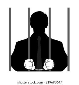 Silhouette Man Behind Bars Stock Illustration 219698647 Shutterstock